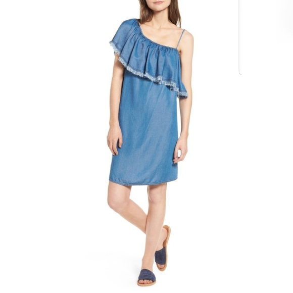 Splendid | Dresses | Nwt Splendid Fringe One Shoulder Shift Dress ...